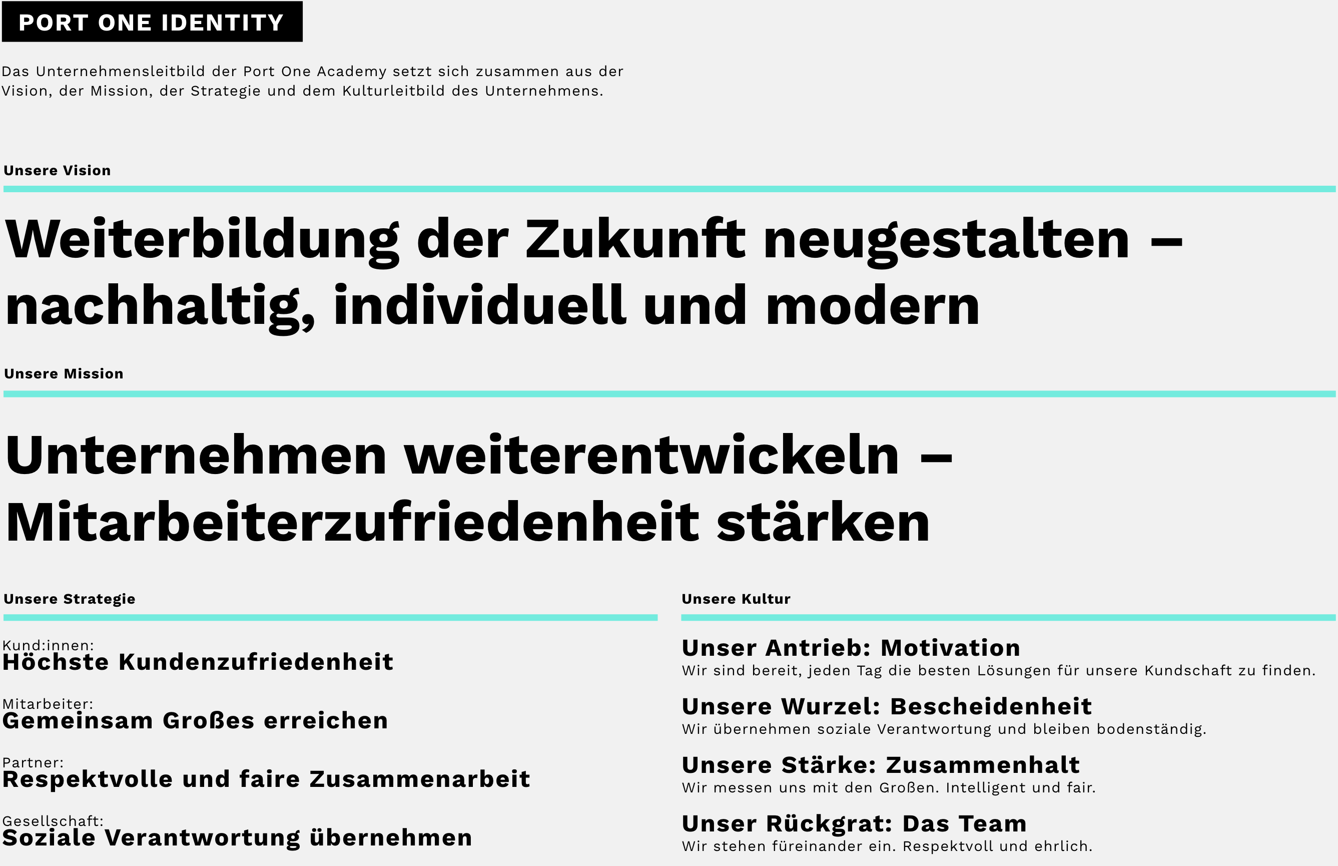 Port One Academy | Vorstellung des Unternehmens